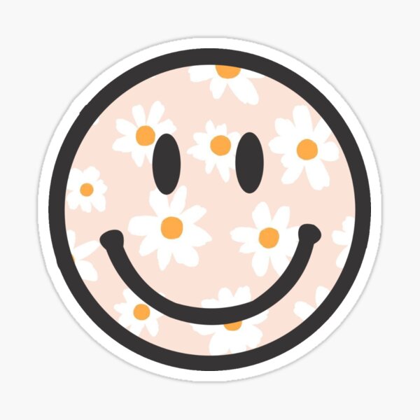 "flowers smiley face" Sticker by violetsareblue8 | Redbubble