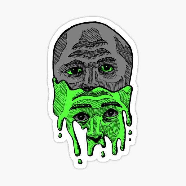 "2 cool eye-catching faces" Sticker for Sale by my-drawings | Redbubble