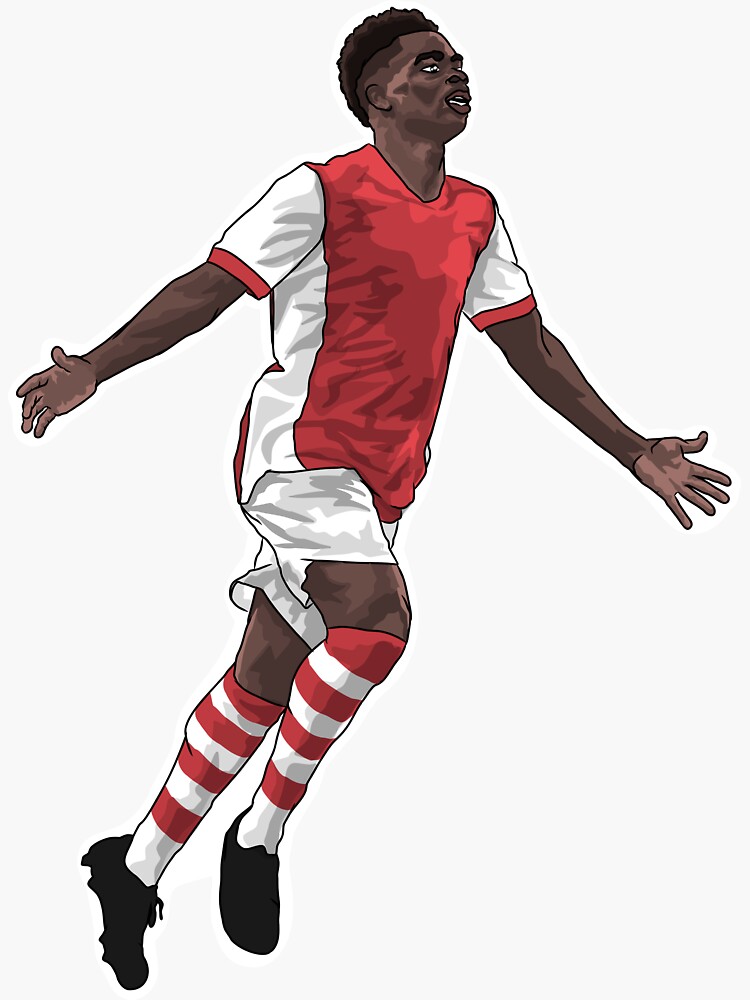 "Bukayo Saka" Sticker for Sale by 10eliwendel | Redbubble