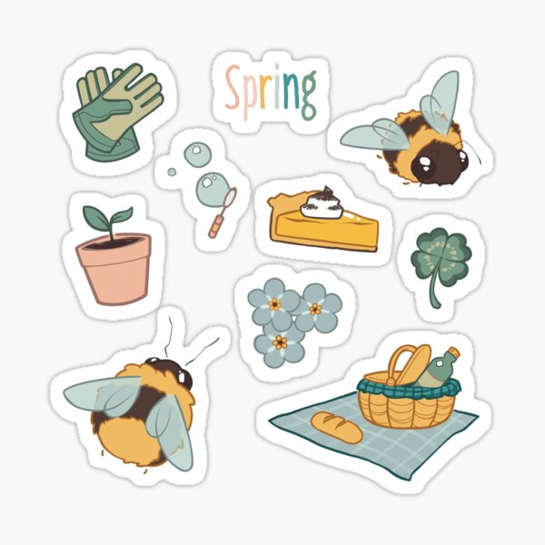 "Spring themed stickers sheet!" Sticker by Enjolifrice | Redbubble