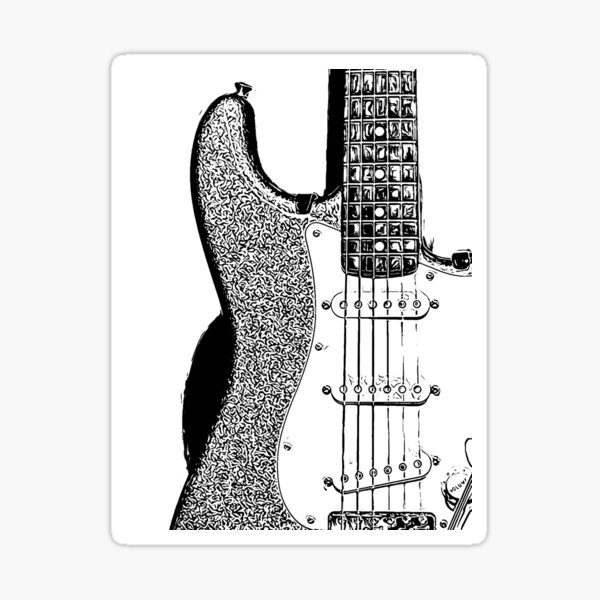 "Stratocaster Electric Guitar" Sticker by Kamottel | Redbubble