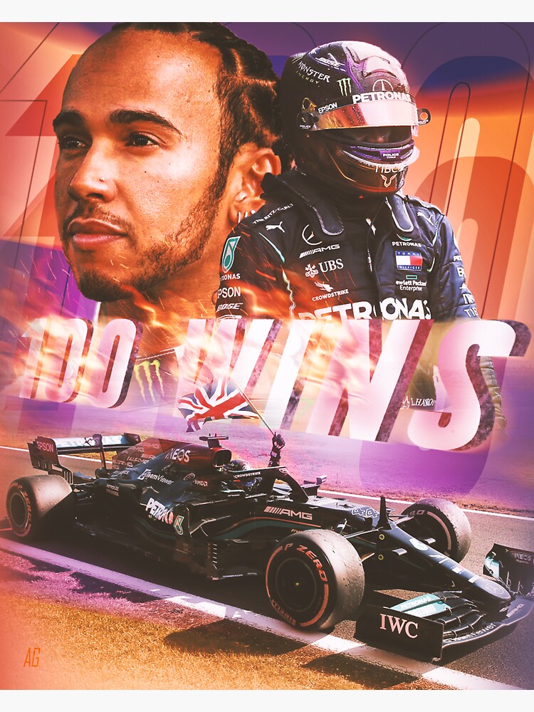 "Lewis Hamilton 100 wins" Sticker by agxgraphicss | Redbubble