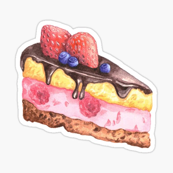 "Fancy Fruit Cake Slice" Sticker by Coconut-Designs | Redbubble
