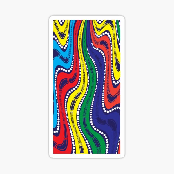 "Authentic Aboriginal Art - Fresh Air" Sticker by HogarthArts | Redbubble