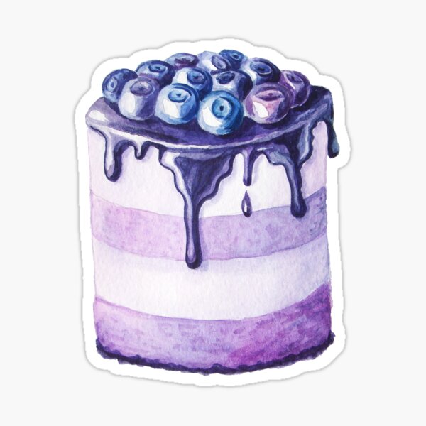 "Fancy Blueberry Cake" Sticker by Coconut-Designs | Redbubble