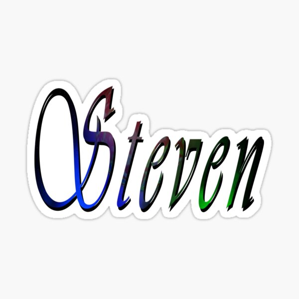 Pegatina «Steven, Boys Name, Cursive Name Logo» de A-Work-Of-Art ...