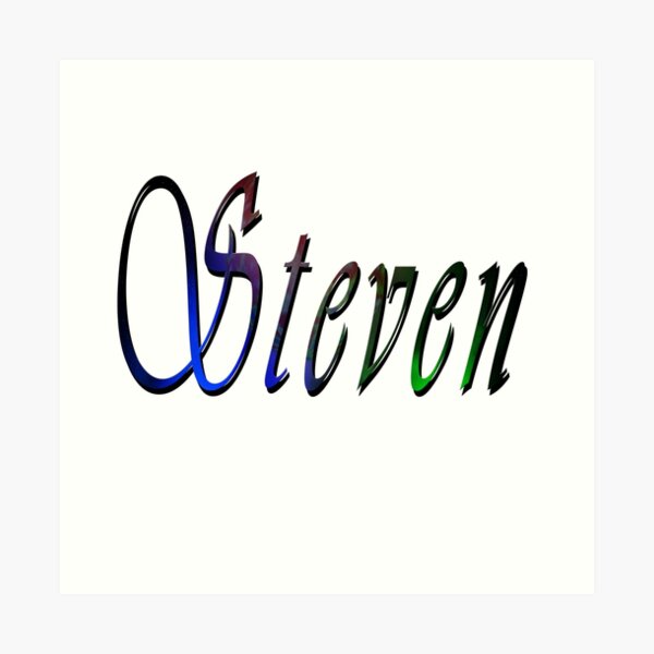 "Steven, Boys Name, Cursive Name Logo" Art Print by A-Work-Of-Art ...