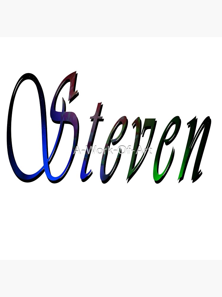 "Steven, Boys Name, Cursive Name Logo" Framed Art Print by A-Work-Of ...