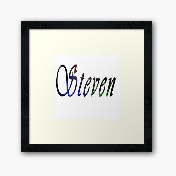 "Steven, Boys Name, Cursive Name Logo" Framed Art Print by A-Work-Of ...