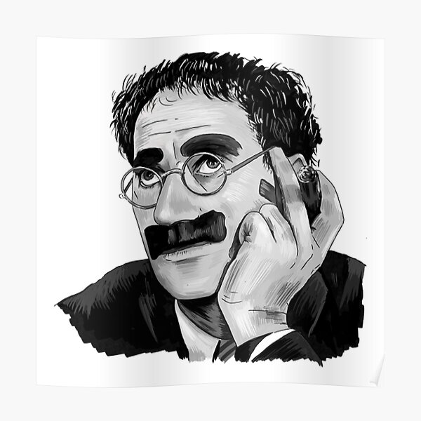 "Groucho Marx Illustration" Poster for Sale by MillaBeg | Redbubble