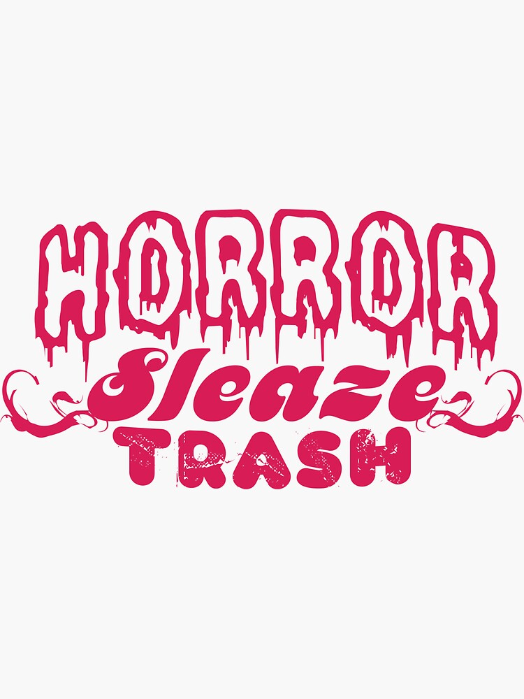 "Horror Sleaze Trash pink" Sticker by indiabee | Redbubble