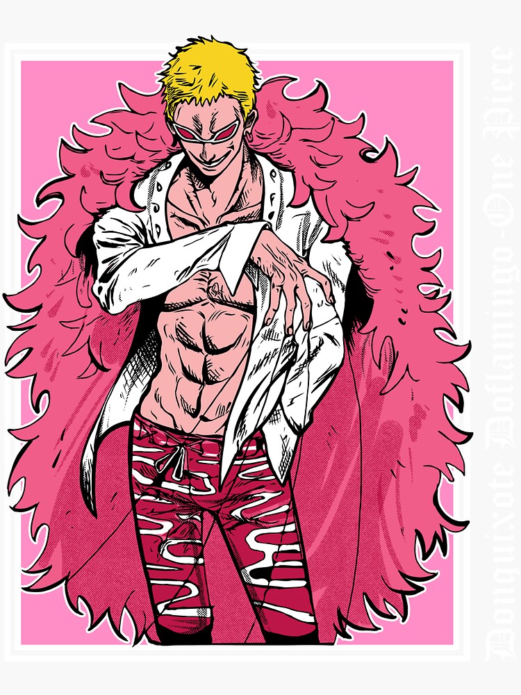 "Doflamingo-Pink Full Back" Sticker for Sale by kevkevan | Redbubble