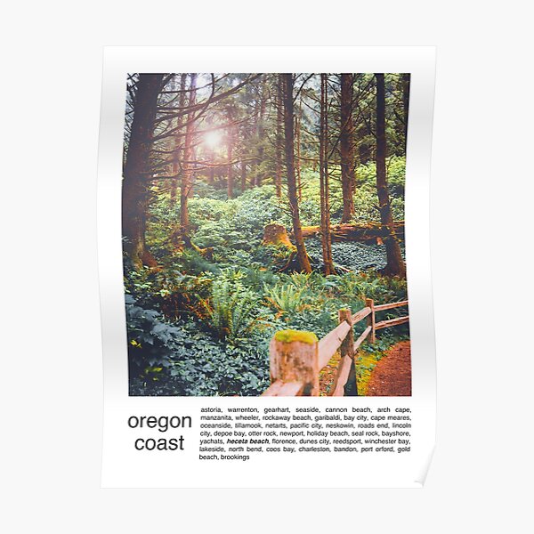"Oregon Coast Travel Photography Minimalism-Forest Color" Poster for ...