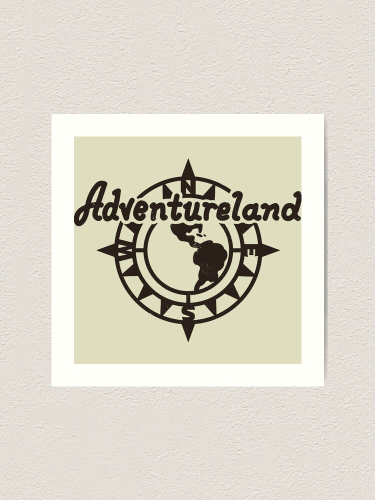 "Vintage 1950's Adventureland Logo (Brown) - Theme Park Series " Art ...