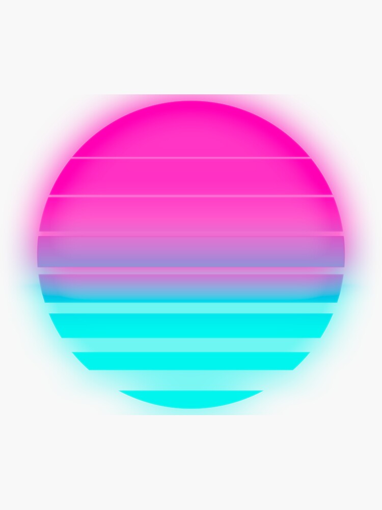 "neon vaporwave sun" Sticker by purplepinkdrgn | Redbubble