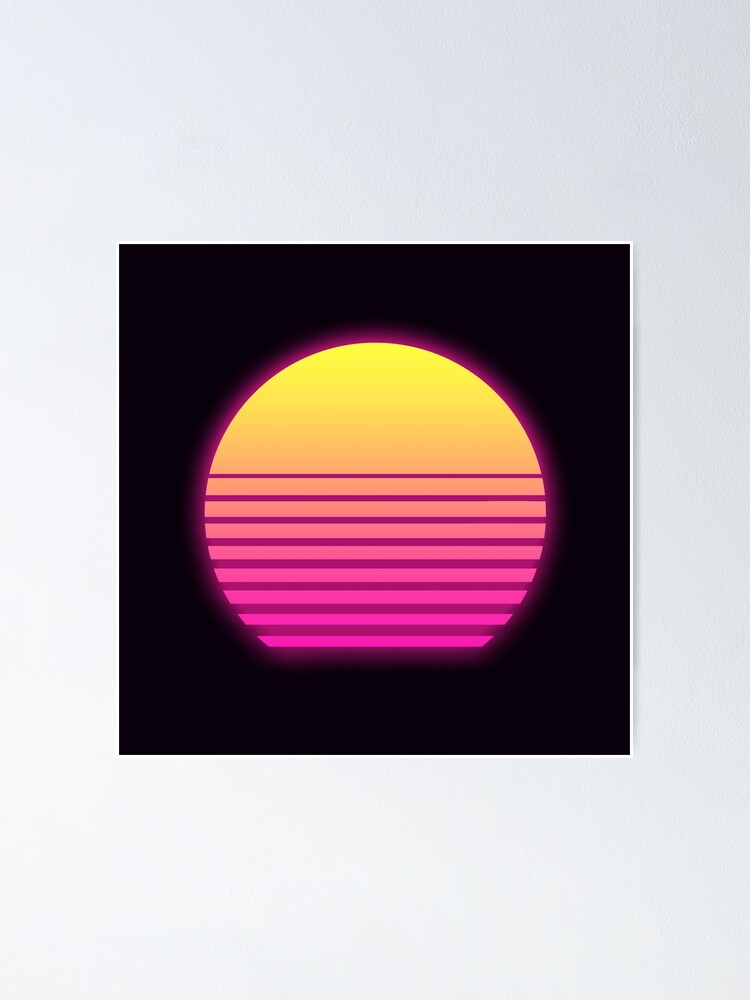 "Retrowave sun Icon of synthwave " Poster for Sale by purplepinkdrgn ...