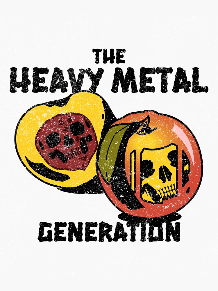"Heavy metal generation - peach" Sticker by dalhouziemakes | Redbubble