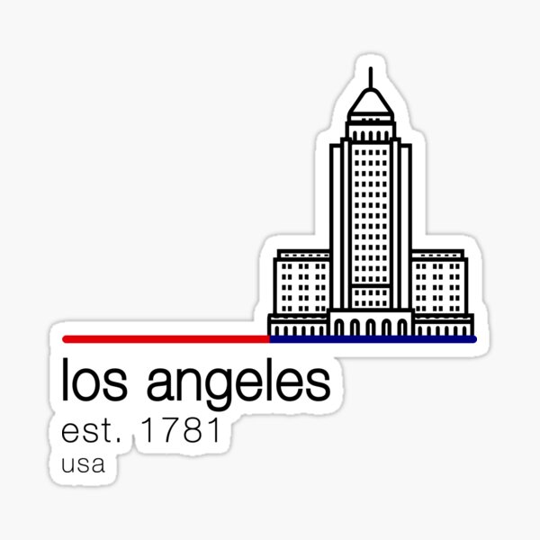 "Minimalist Los Angeles, City Hall" Sticker by City-HiStories | Redbubble