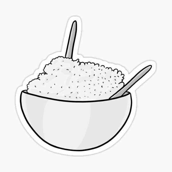 "White Rice Bowl with Chopsticks" Sticker by lateniteco | Redbubble