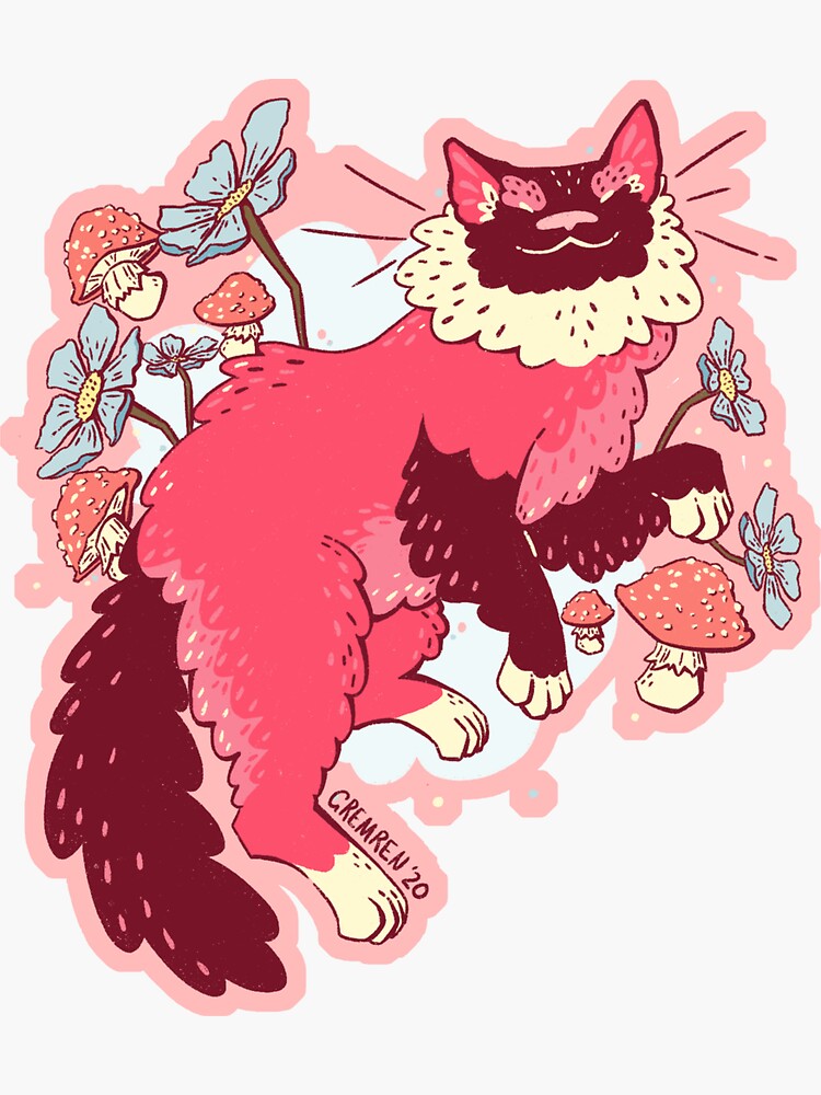"Cottagecore Cat" Sticker for Sale by Gremren | Redbubble