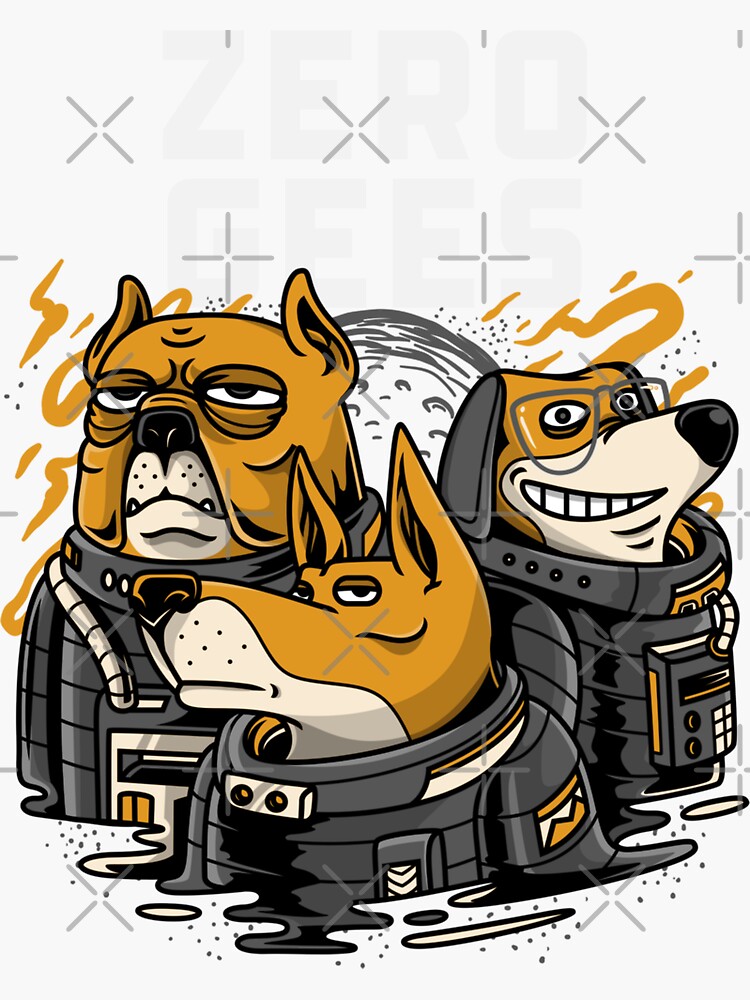 "Zero Gee Gravity Dogs In Space" Sticker for Sale by TheWildFlix ...