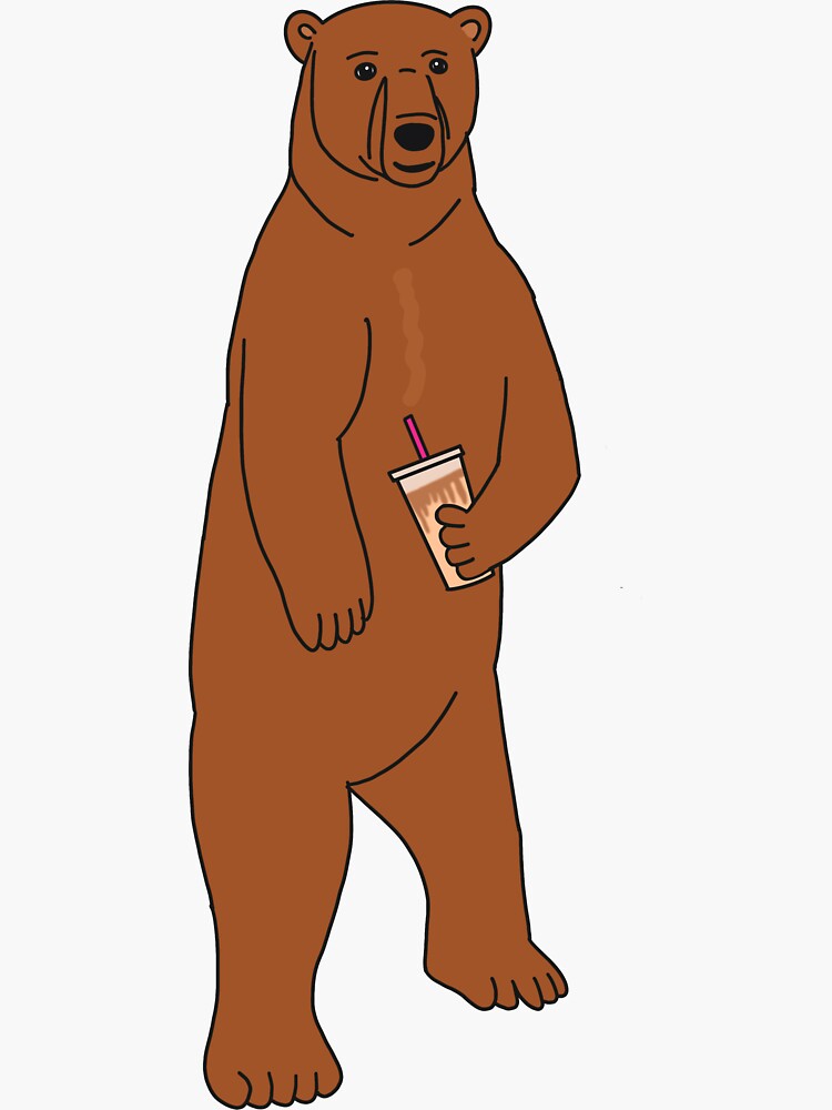 "Coffee bear" Sticker by maddycd610 | Redbubble