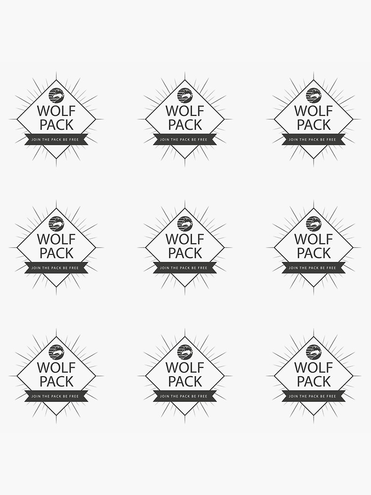 "Wolf Pack Join The Pack Be Free Stickers" Sticker by NexusWolf | Redbubble