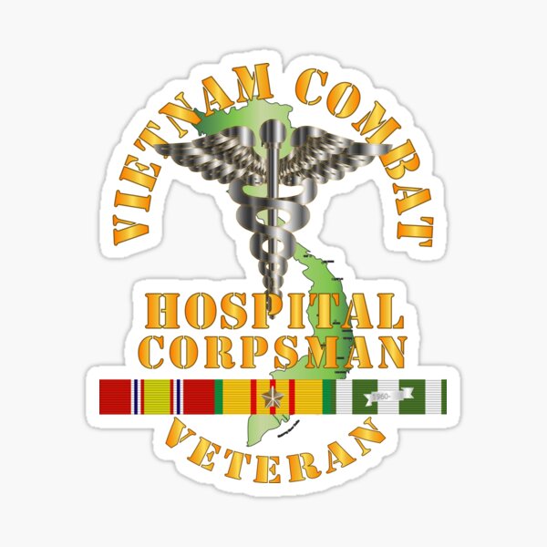 "USN - Vietnam Combat Veteran Hospital Corpsman X 300" Sticker for Sale ...