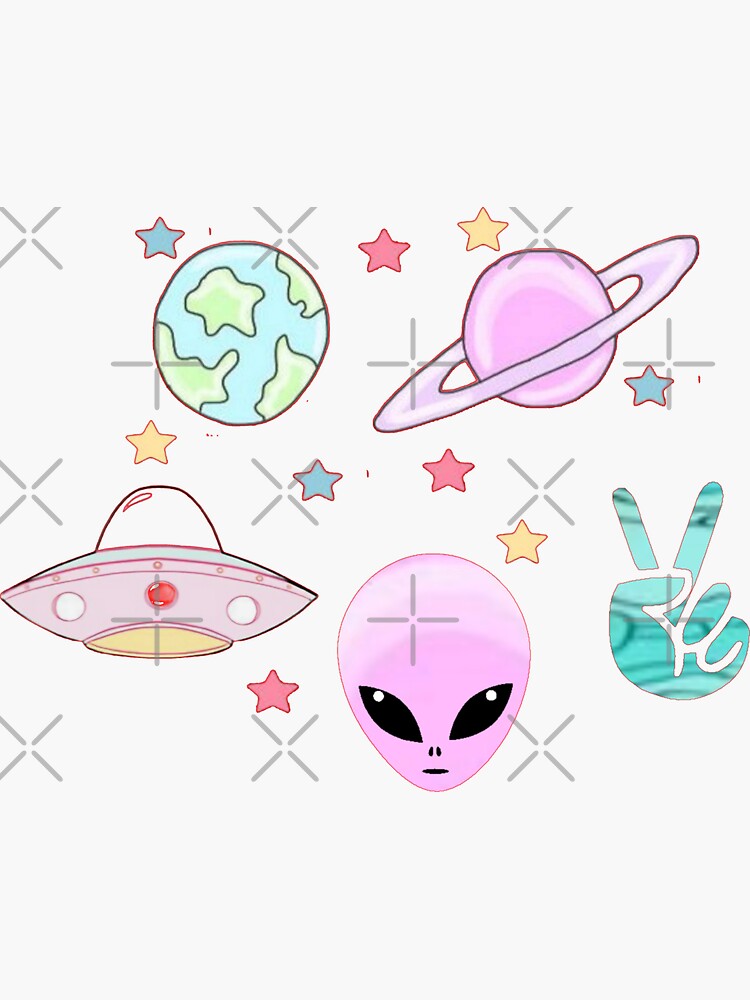 "Alien Cartoon" Sticker for Sale by AliensWord | Redbubble