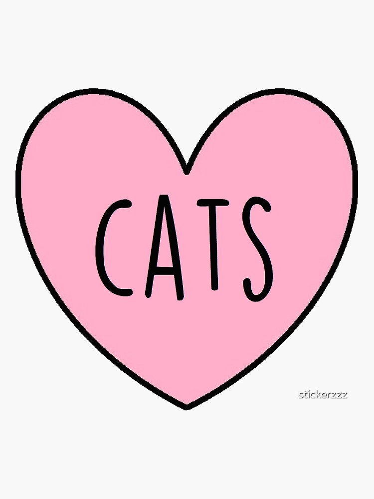 "Cats- heart sticker" Sticker for Sale by stickerzzz | Redbubble
