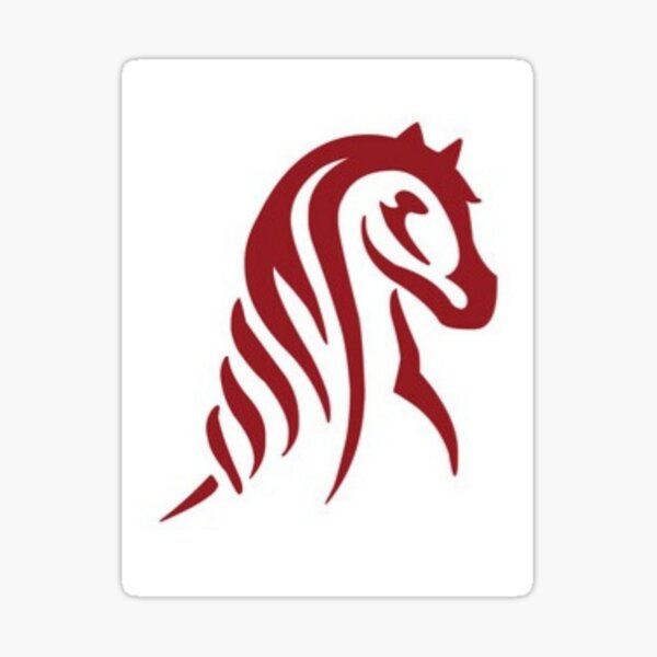 "Red horse" Sticker for Sale by WonderfulShop1 | Redbubble