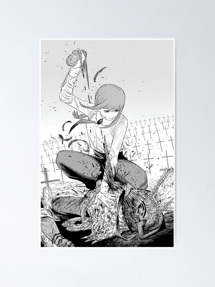 Poster « Le cœur de Chainsaw Man de Makima Ripping Denji ...