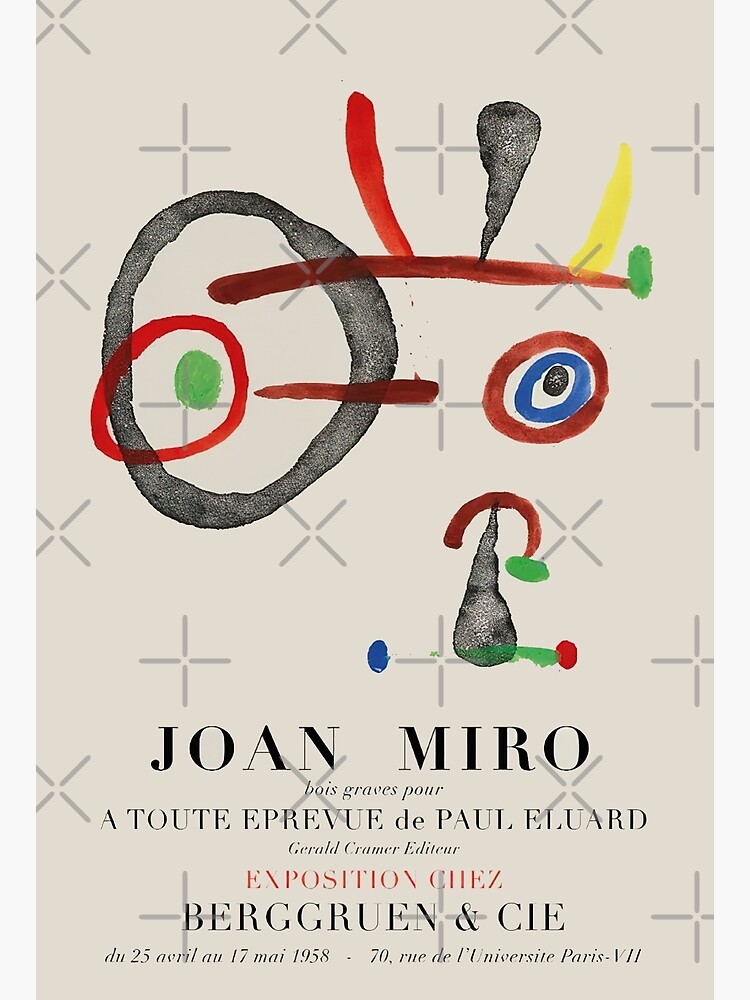 "Joan Miro | Exhibition Abstract Face" Art Print for Sale by emcfarlina ...