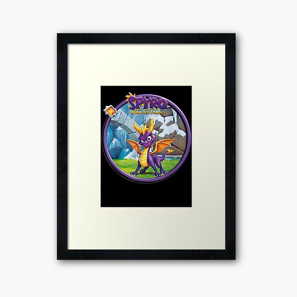 "Retro Spyros Playing Video Games Vintage Reignited Trilogy" Framed Art ...