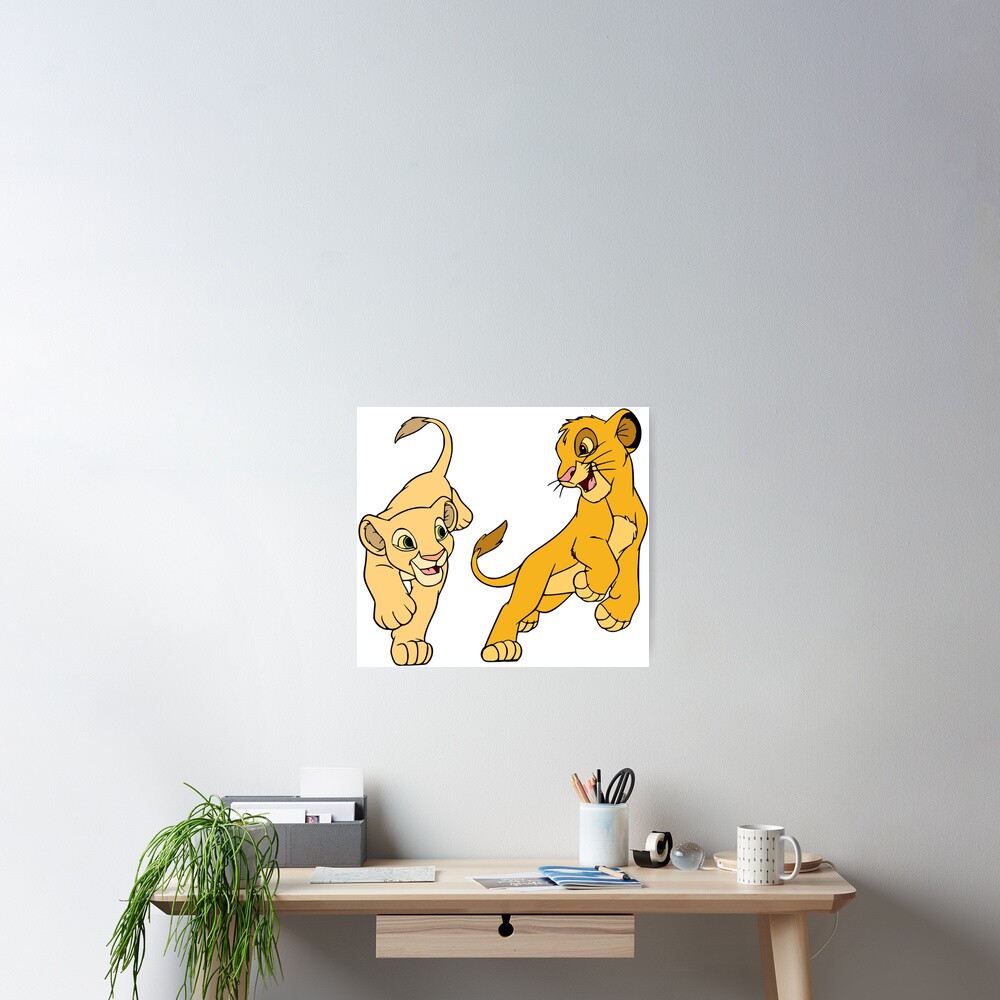 "Simba and Nala - Cartoon Animals" Poster for Sale by RMelissart ...