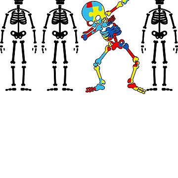 "Autism Awareness Skeleton Dabbing Awareness Month " Poster for Sale by ...
