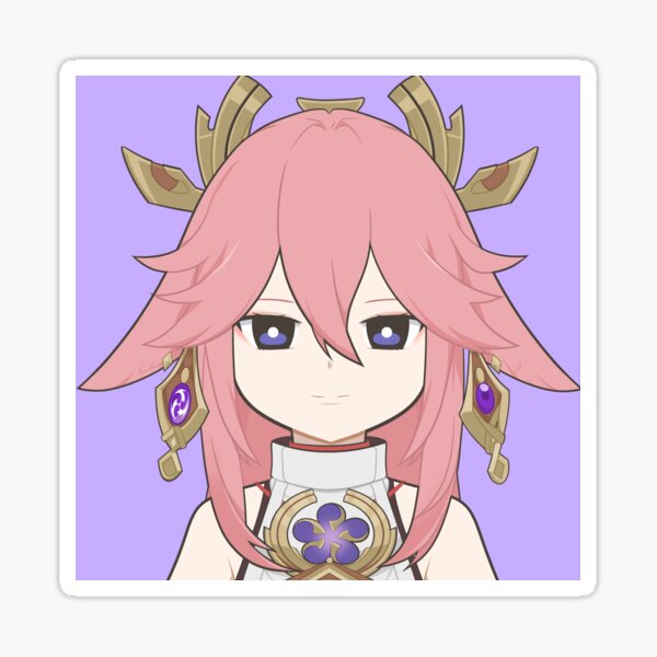 "Yae Miko Chibi" Sticker by ginreiart | Redbubble