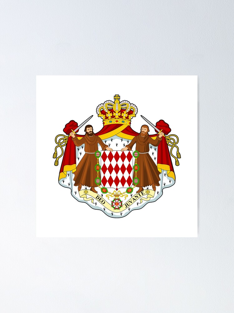 "COAT OF ARMS OF MONACO" Poster for Sale by Aspretto | Redbubble