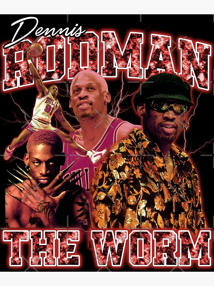 Póster «Dennis Rodman The Worm Basketball Legend Signature Vintage ...