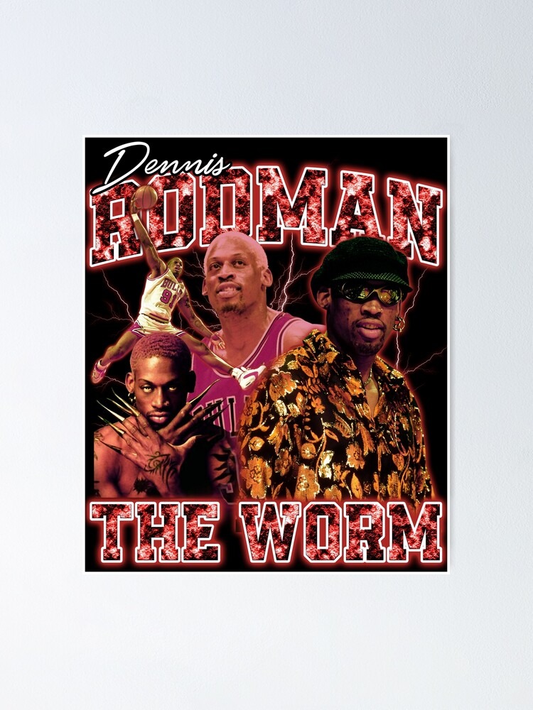 Póster «Dennis Rodman The Worm Basketball Legend Signature Vintage ...