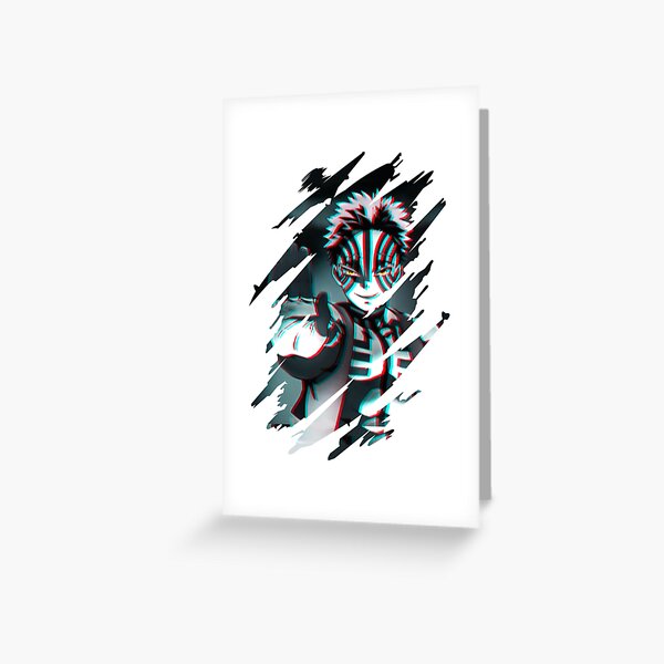 "Demon Slayer, Akaza Upper Moon 3 Premium design " Greeting Card by ...