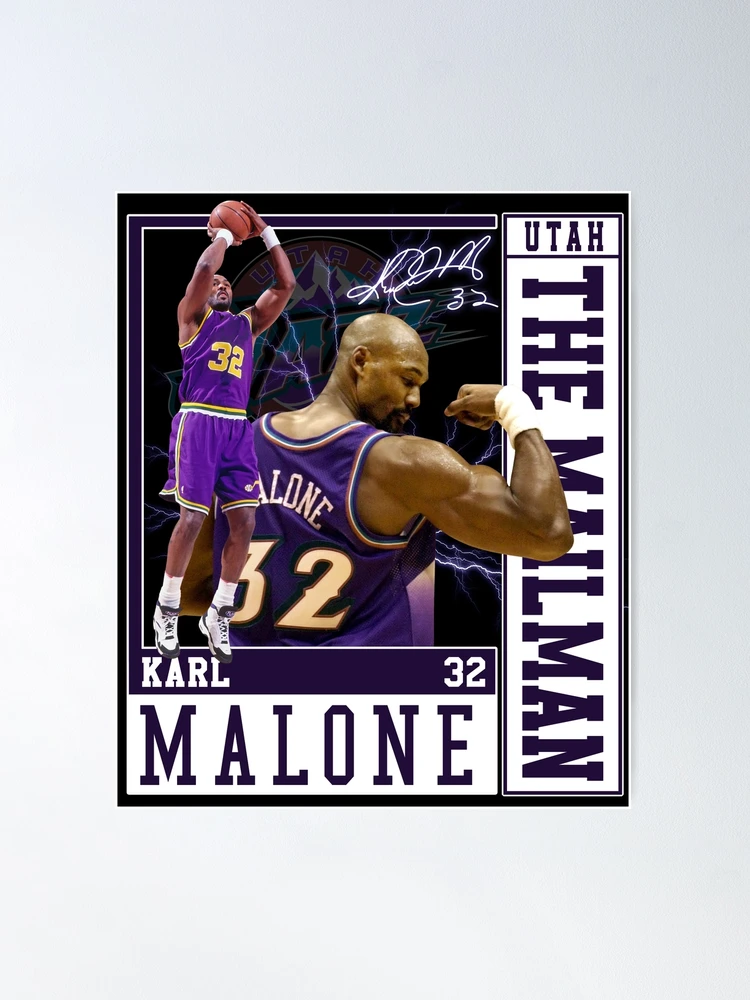 Postbode Poster Van Karl Malone Vintage NBA (Lee) Utah Jazz Mailman