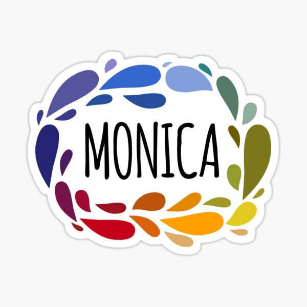 "Monica Name Cute Colorful Gift Named Monica" Sticker for Sale by ...