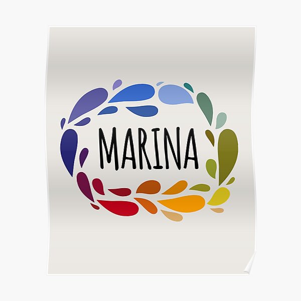 "Marina Name Cute Colorful Gift Named Marina" Poster for Sale by ...