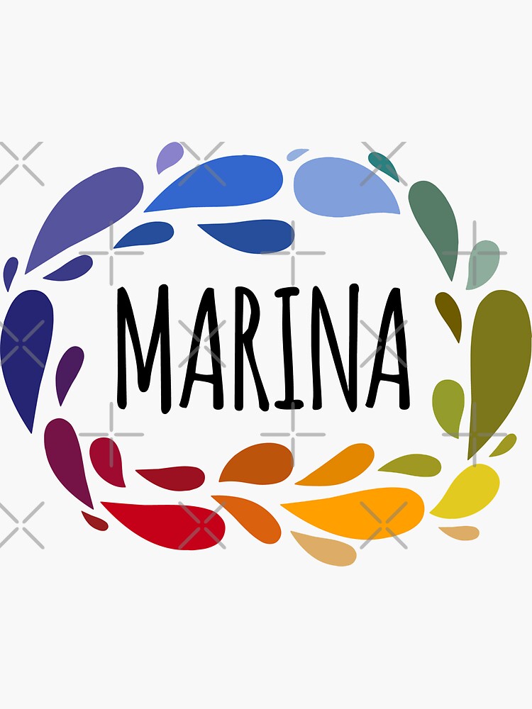 "Marina Name Cute Colorful Gift Named Marina" Sticker for Sale by ...