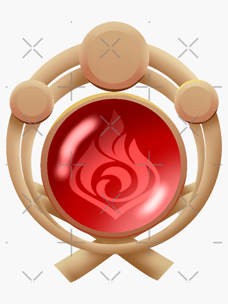 "Genshin Impact Inazuma Pyro Vision" Sticker by James-or-not | Redbubble