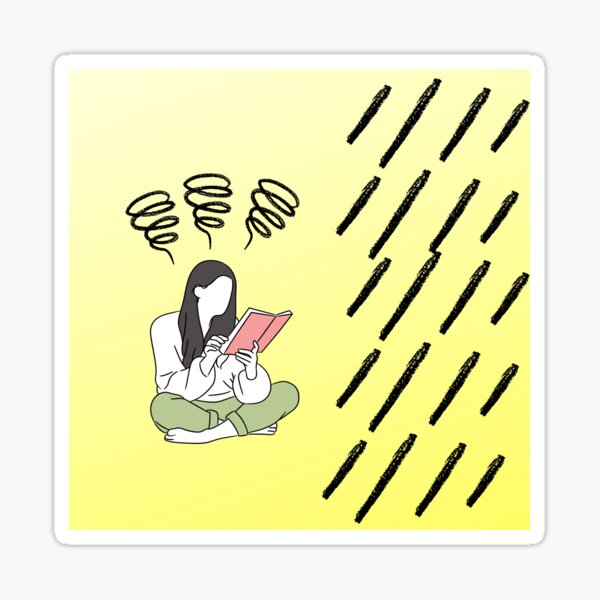 "Intriguing reading girl design" Sticker by mangaotakufr | Redbubble