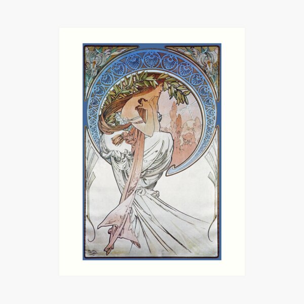 "Vintage moon goddess by Alphonse Mucha" Art Print for Sale by see-the ...