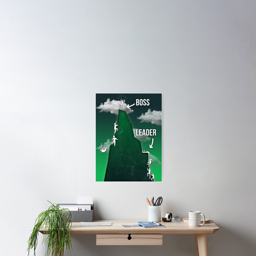 "Boss vs Leader Print Inspirational Leadership Gift Illustration ...