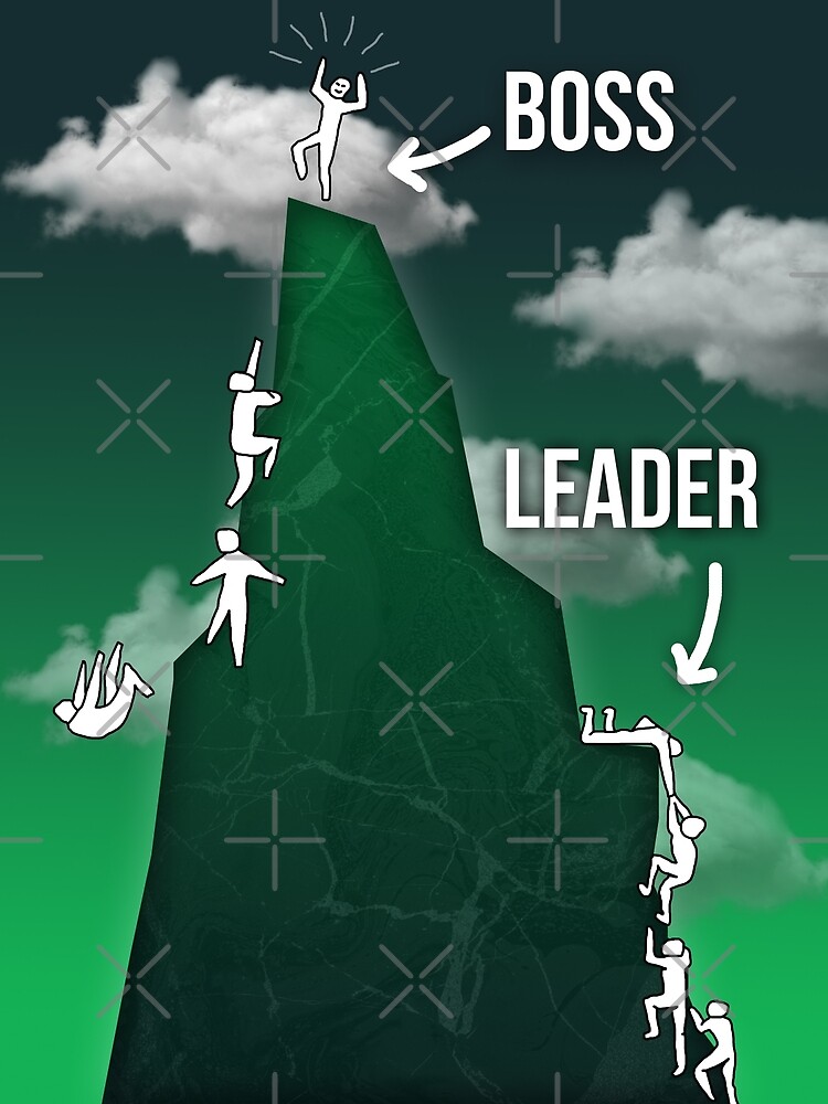 "Boss vs Leader Print Inspirational Leadership Gift Illustration ...